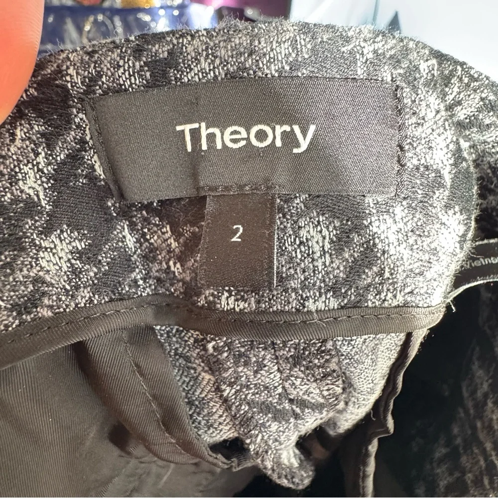 Theory | Pants & Jumpsuits | Theory Black Grey Houndstooth Easy Slim ...